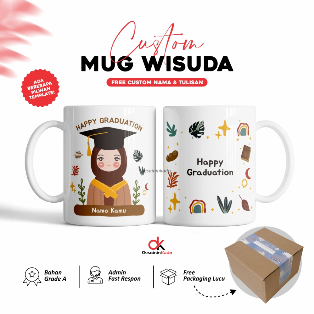 Jual Mug Wisuda Custom Nama / Mug Custom / Hadiah Unik / Hadiah Wisuda ...
