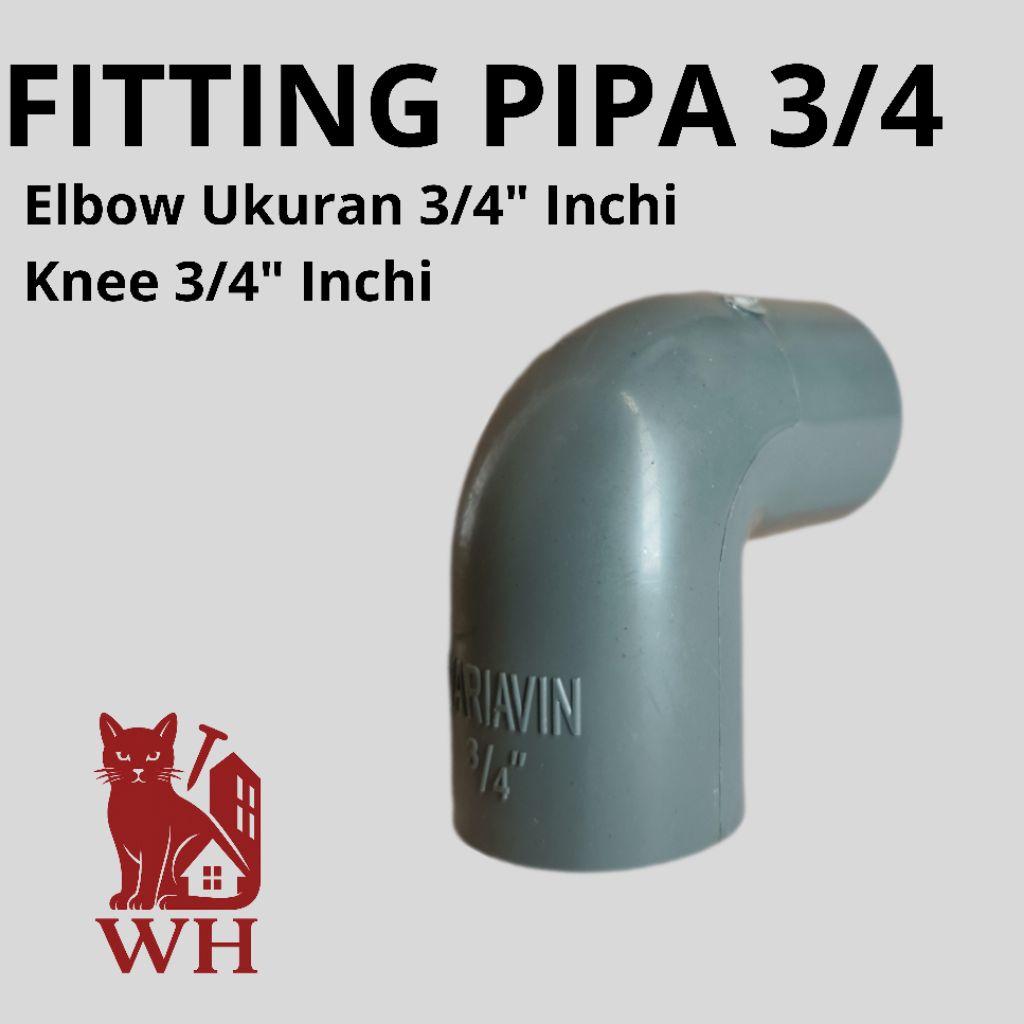 Jual Knee Pipa PVC 3/4 Inch Siku Fitting Pipa Air Bersih Sambungan SNI ...