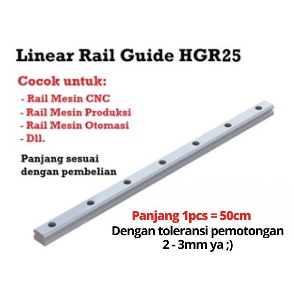 Jual [HAEBOT] Linear Guide Rail HGR25 HGR 25 50cm Rel CNC Shaft As 25mm ...