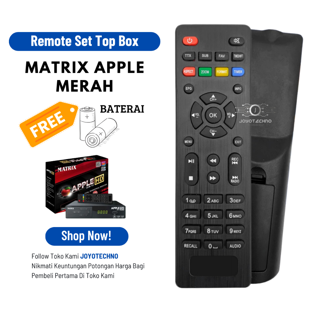 Jual Remot Remote STB Receiver Parabola Matrix Apple Merah HD DVB T2 ...