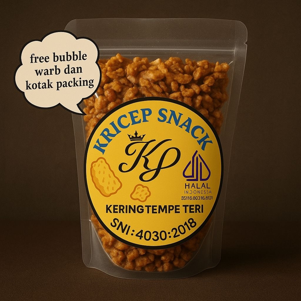 Jual kering tempe teri pedas manis balado 500gr - Gurih renyah, Snack ...
