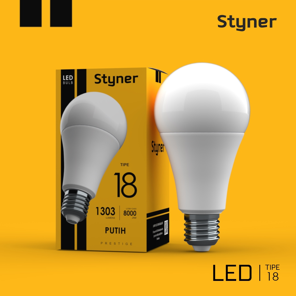 Jual Lampu LED A BULB STYNER TIPE 18 PUTIH | Shopee Indonesia