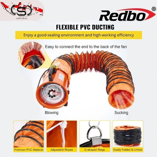 Jual SELANG BLOWER/VENTILATOR/PORTABLE REDBO 10 INCH | Shopee Indonesia