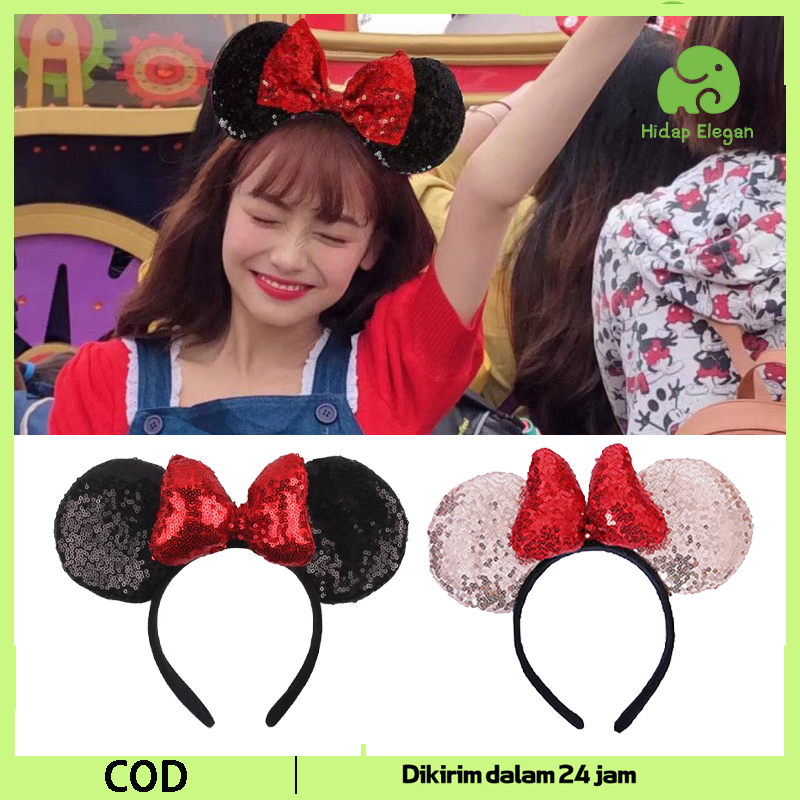 Jual Bando Mickey Mouse Glitter, Headband Disne y Jumbo, Bando Miki ...