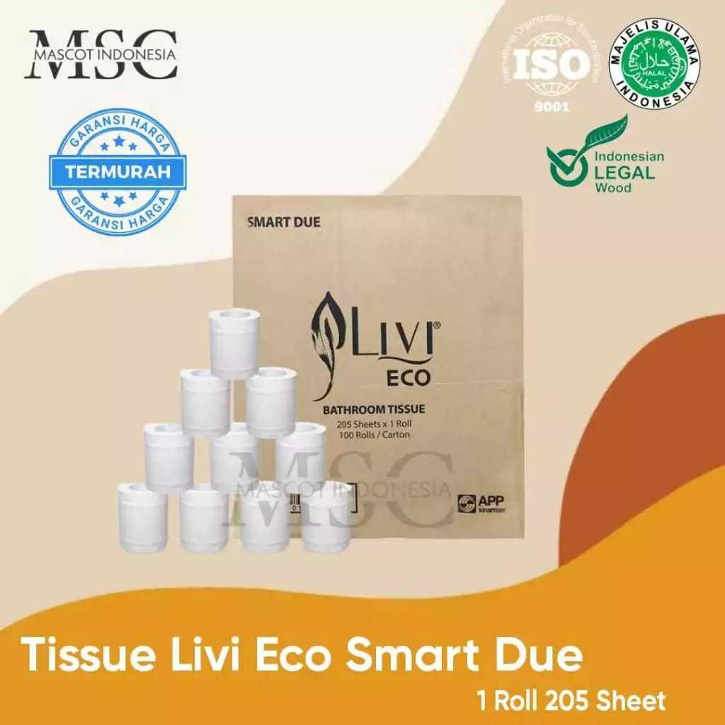 Jual Tissue Livi Eco Smart Due Core Single Roll 205 Sheet (Side ...