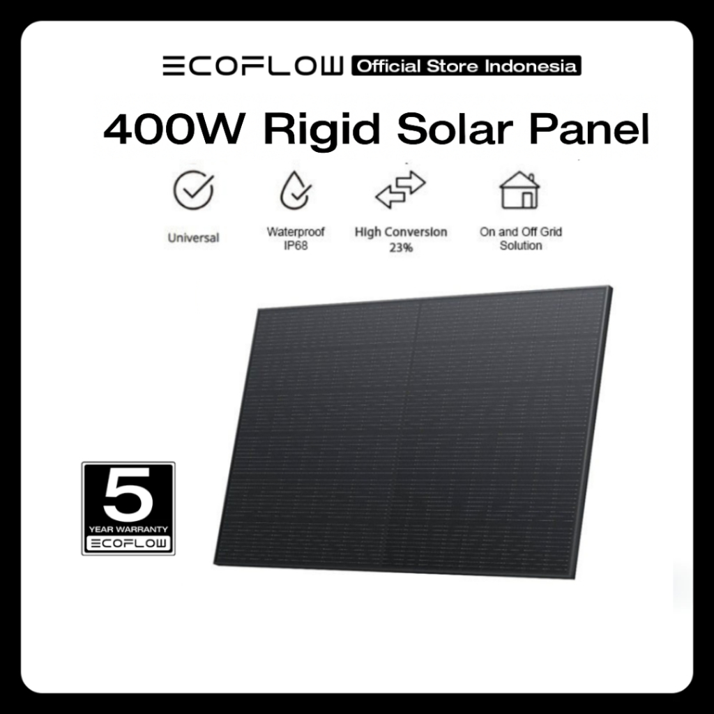 Jual EcoFlow Solar Panel Rigid 400W Panel Surya Papan dan Kokoh IP68 ...