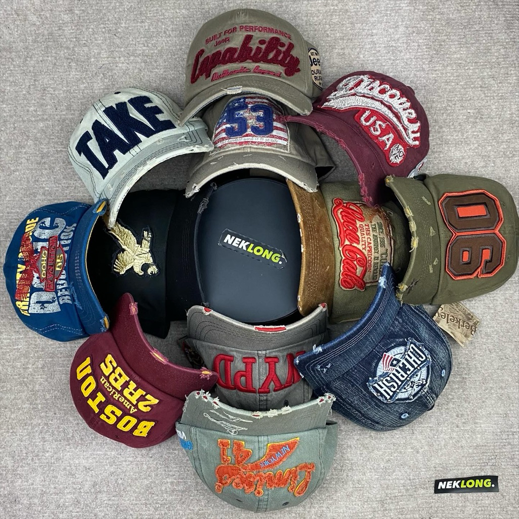 Jual Topi Motif Sobek Ripped Cap Second Thrifting | Shopee Indonesia