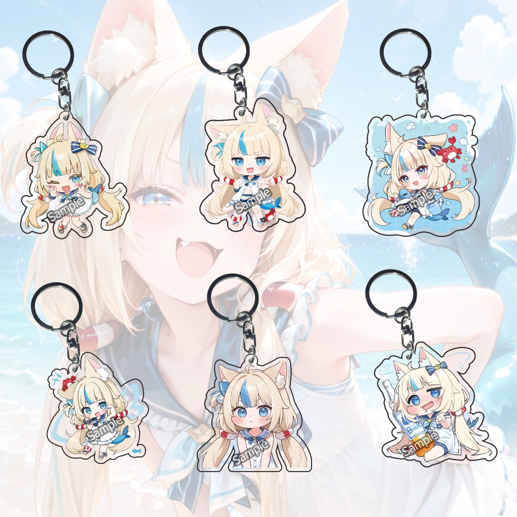 Jual Gantungan Kunci Vtuber Anime Sameko Saba - Gawr Gura - Dooby 3D ...