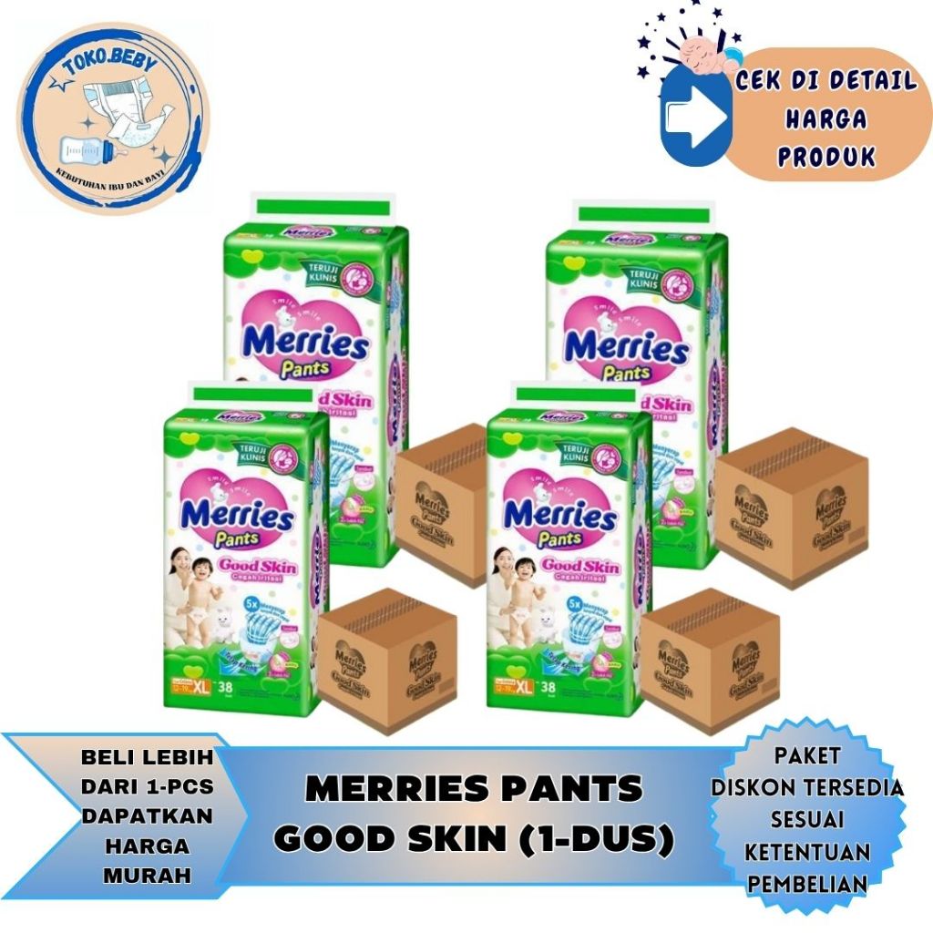 Jual 1-DUS Merries Pants Good Skin M48/L42/XL38/toko.beby | Shopee ...