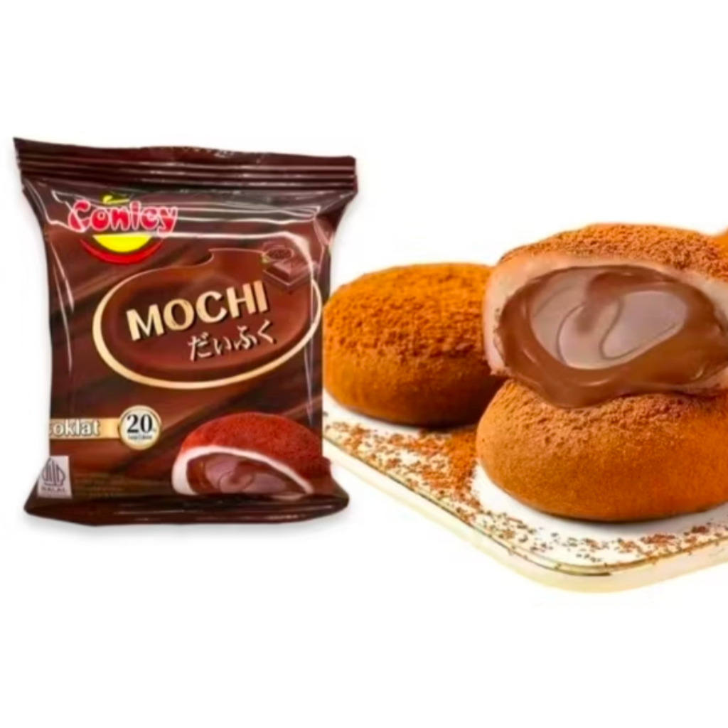 Jual Conley Mochi Coklat Selai 1 pak isi 12 | Shopee Indonesia