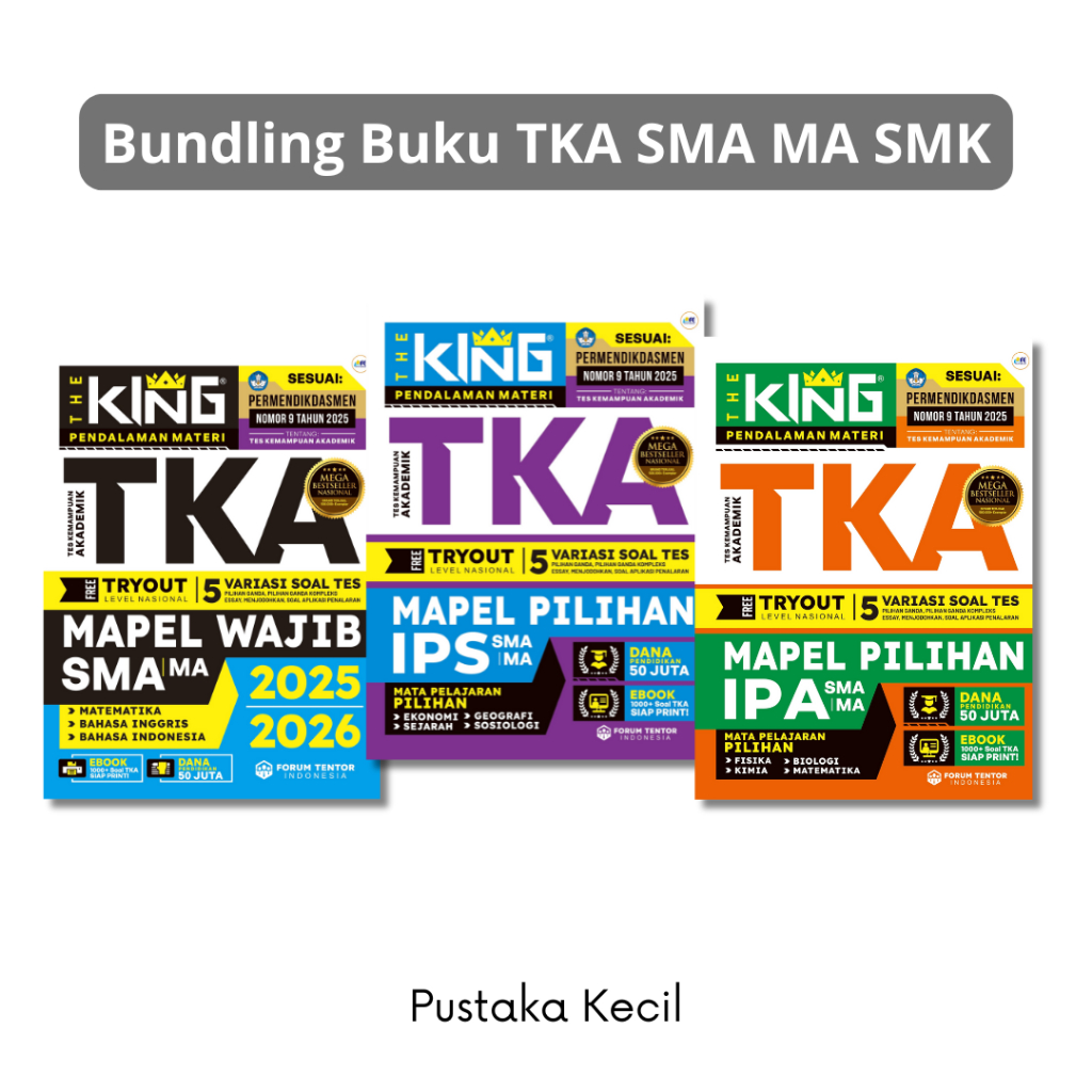 Jual Paket Buku TKA SMA MA SMK The King Pendalaman Materi Mapel Wajib ...