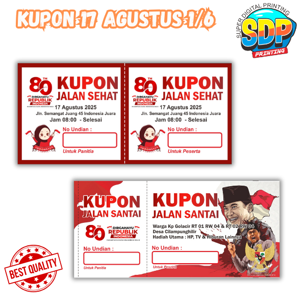 Jual KUPON 17 AGUSTUS CUSTOM JALAN SANTAI DOORPRIZE GRATIS DESAIN ISI ...