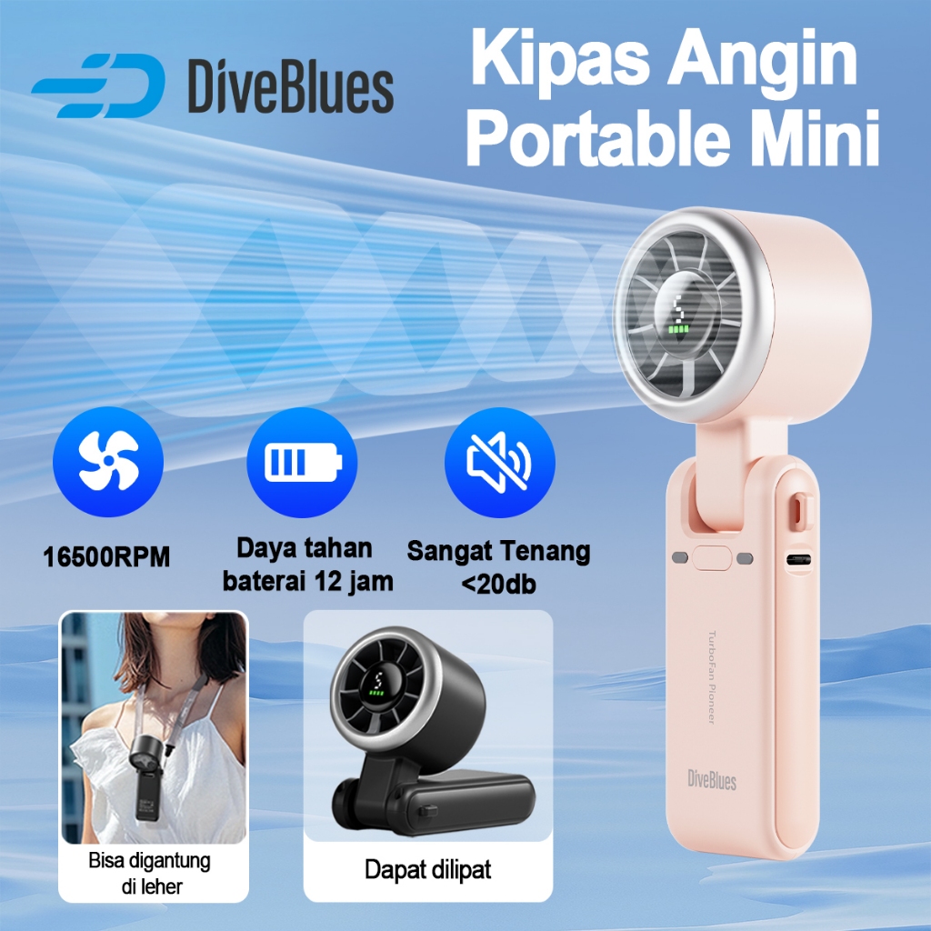 Jual Diveblues Kipas Angin turbo portable mini 29900RPM tahan lama 5 ...