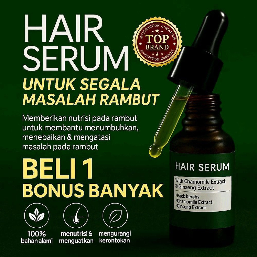 Jual (TERLARIS)Hair Serum Rambut Rontok & Kering | Serum Rambut Halus ...