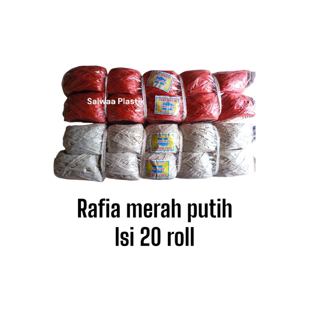 Jual Tali Rafia Merah Putih isi 20 Roll | Shopee Indonesia