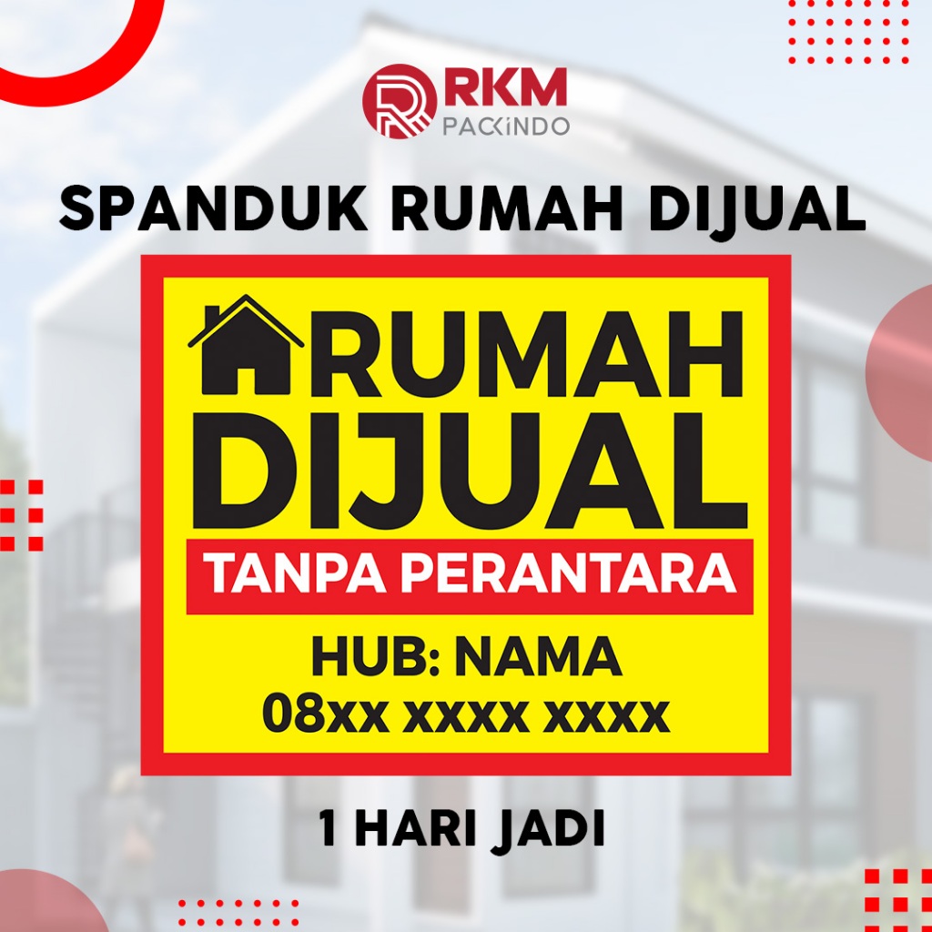 Jual Cetak Spanduk Rumah Dijual / Ruko Disewakan / Banner Rumah ...