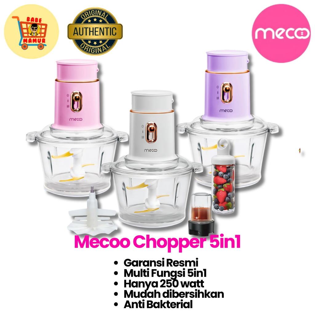 Jual Mecoo 5-in-1 Aesthetic Chopper Antibakteri Odorless Low Watt BPA ...