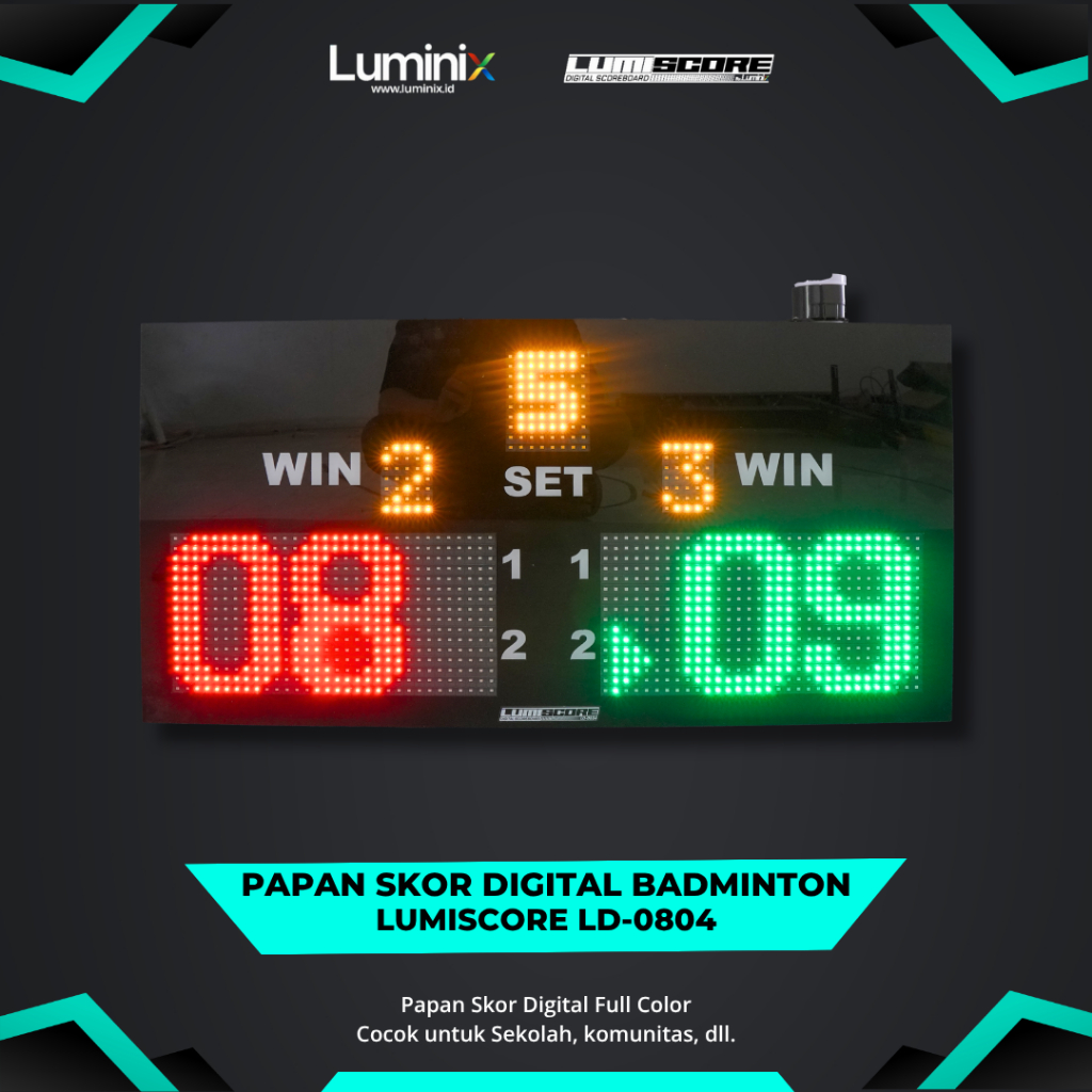 Jual Digital Scoreboard Badminton Lumiscore LD-0804 – Full Color LED ...