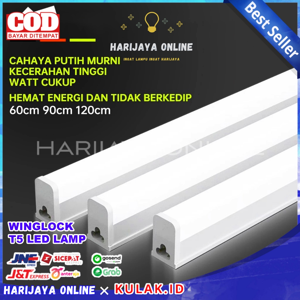Jual WingLock Lampu TL Led T5 6w 10w / 30 60cm Neon Bohlam Putih Kuning ...