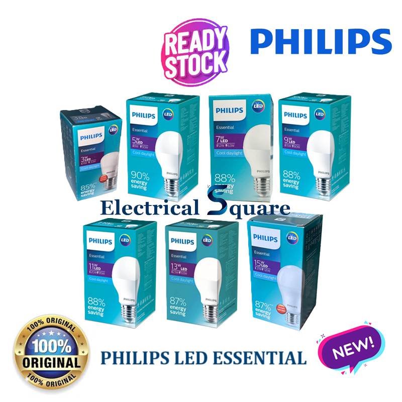 Jual Lampu Philips LED Essential 3W 5W 7W 9W 11W 13W 15W Bulb Putih Kuning 3 5 7 9 11 13 15 W ...