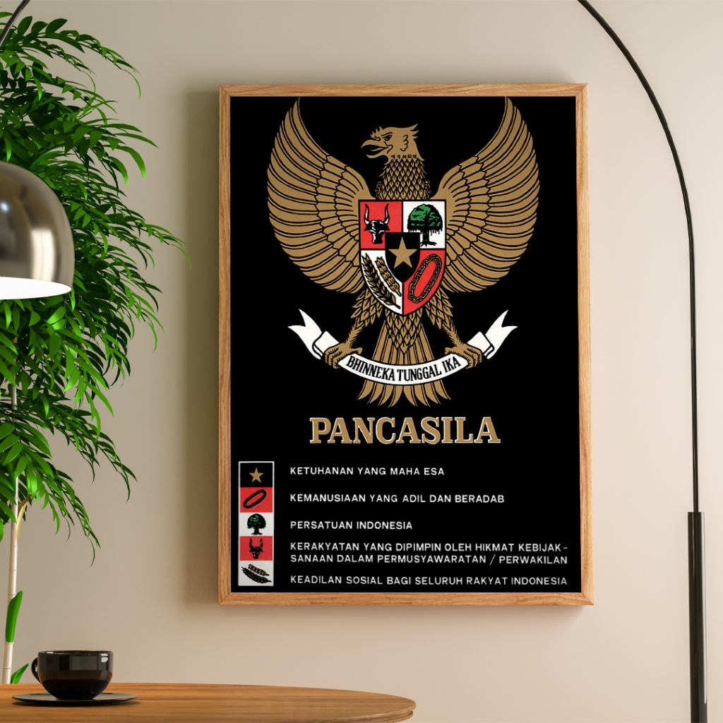 Jual Poster Lambang Garuda Pancasila Pajangan Sekolah Kantor 25x35 cm ...