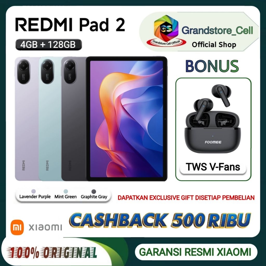 Jual XIAOMI REDMI PAD 2 RAM 4/128GB - Helio G100-Ultra - GARANSI RESMI ...