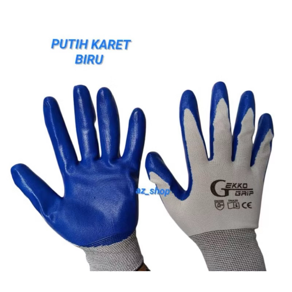 Jual SARUNG TANGAN Hitam SERBAGUNA NITRIL LATEX GRIP GEKKO /1 PASANG ...