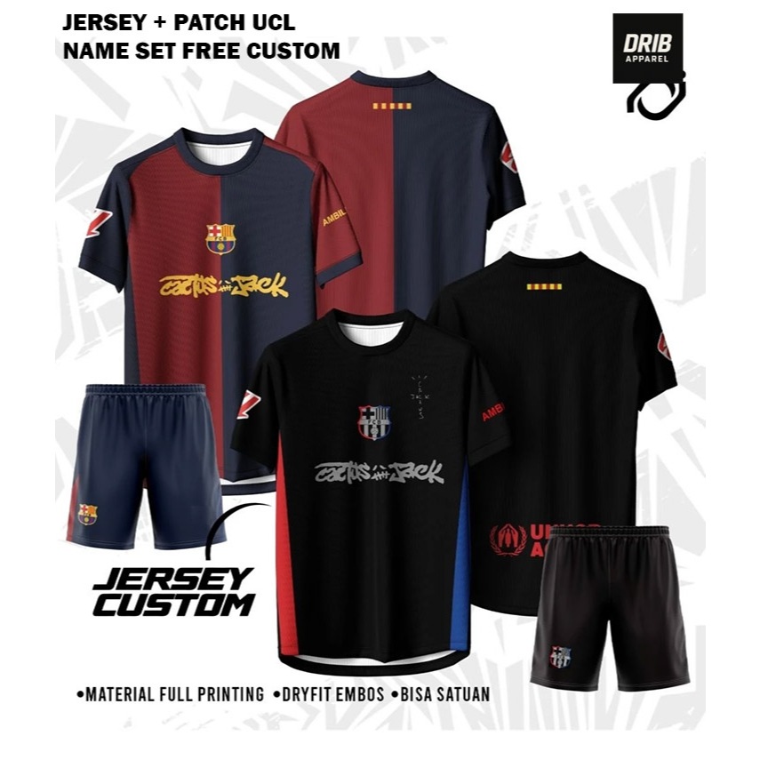 Jual Jersey FC Barcelona x Travis Scott Cactus Jack Home dan Away 2024/ ...