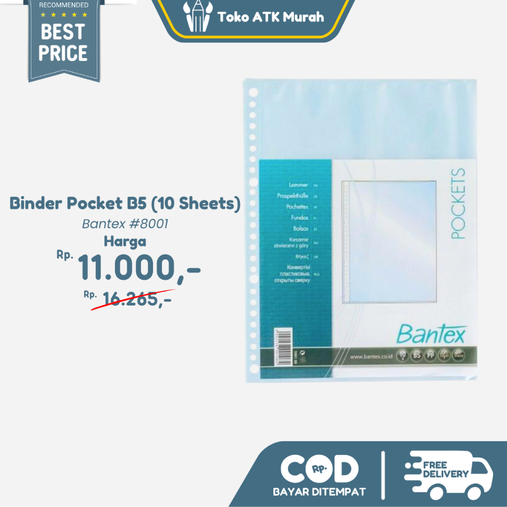 Jual Bantex Pockets B5 26 Holes (10 sheets) #8001 | Shopee Indonesia