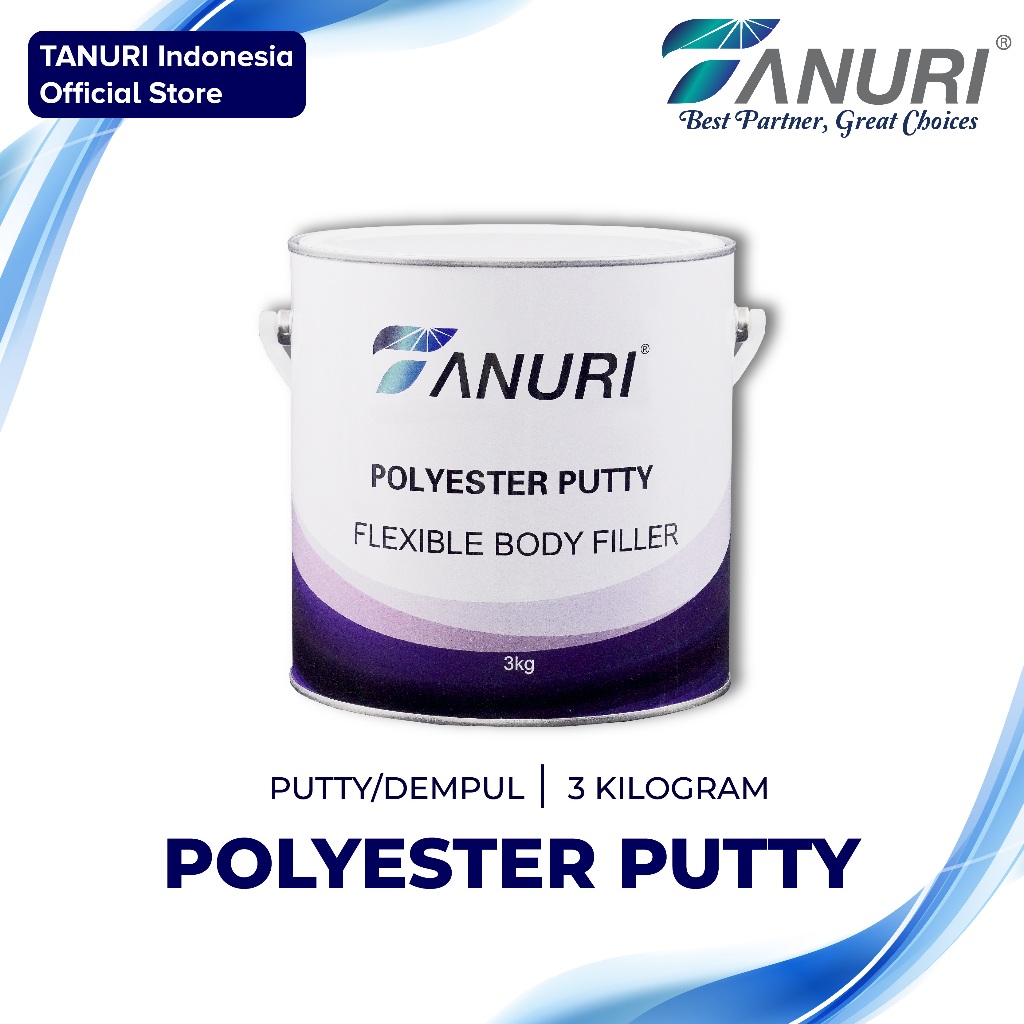 Jual TANURI Dempul Polyester Putty Halus Amplasan Mudah 3KG | Shopee ...