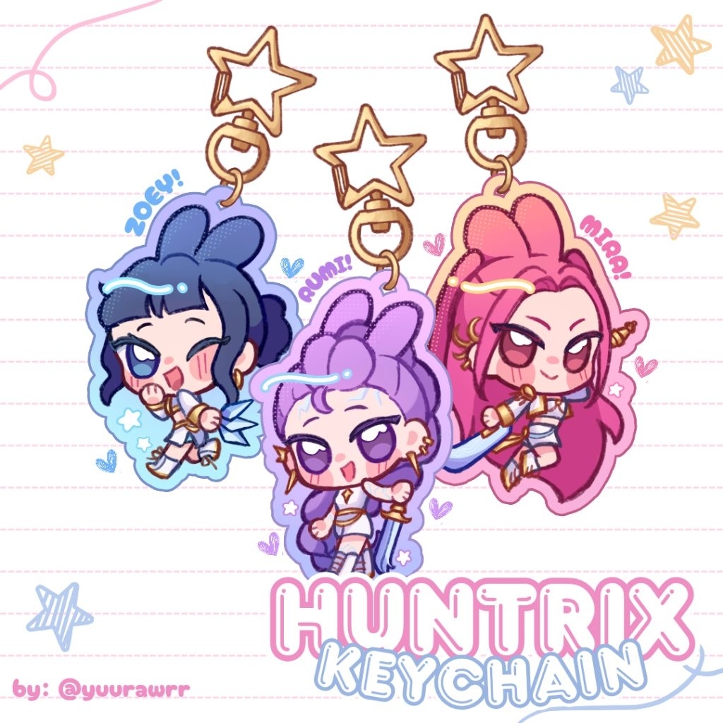 Jual Kpop Demon Hunters Huntrix Keychain | kdh fanmerch by yuurawr ...