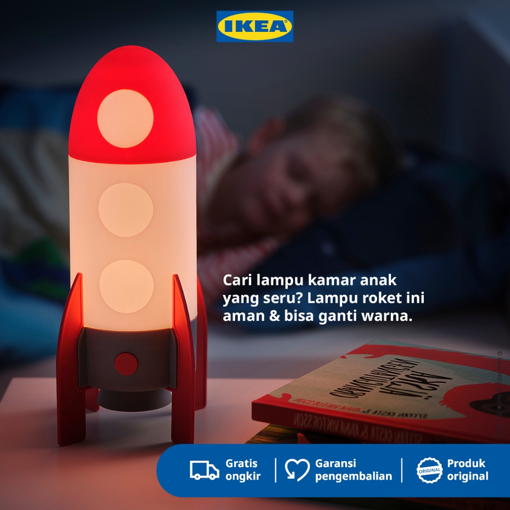 Jual IKEA AFTONSPARV Lampu Meja LED RGB Bentuk Roket | Shopee Indonesia
