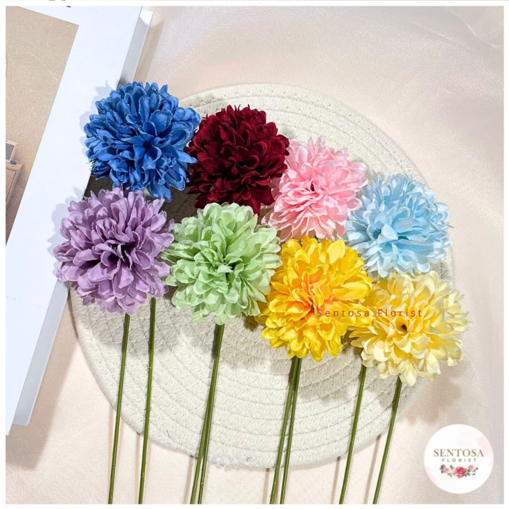 Jual 1 Tangkai Bunga Rose Dandelion Bunga Pompom Single Artificial ...