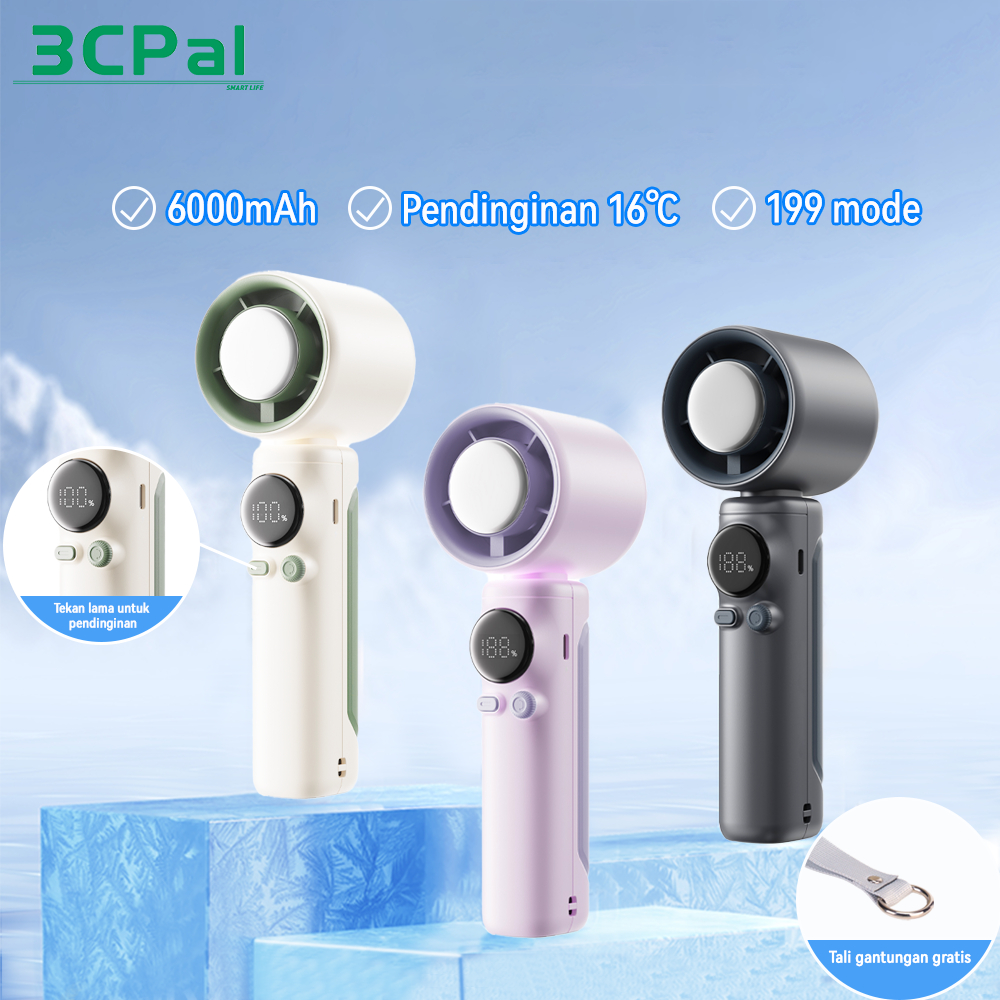Jual 3Cpal Kipas Angin Mini Semikonduktor Angin Kuat 100 Level Digital ...