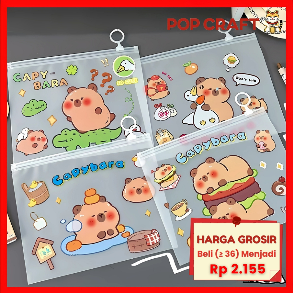 Jual PC Pouch Zip lock Zipper Travel Pouch Serbaguna Karakter Lucu PVC ...