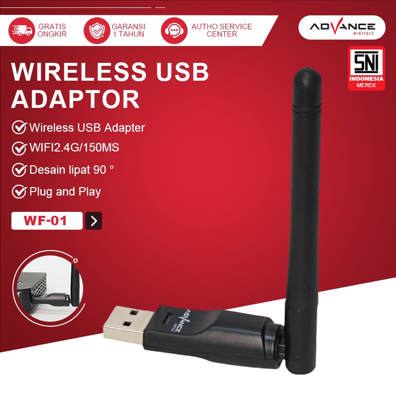 Jual Advance Wireless USB Adapter Advance WF-01 Komputer PC Laptop Set Top Box 150Mbps USB ...