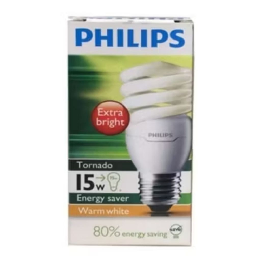 Jual Lampu Philips Tornado 15 Watt | Spiral | Cahaya Kuning E27 | Shopee Indonesia