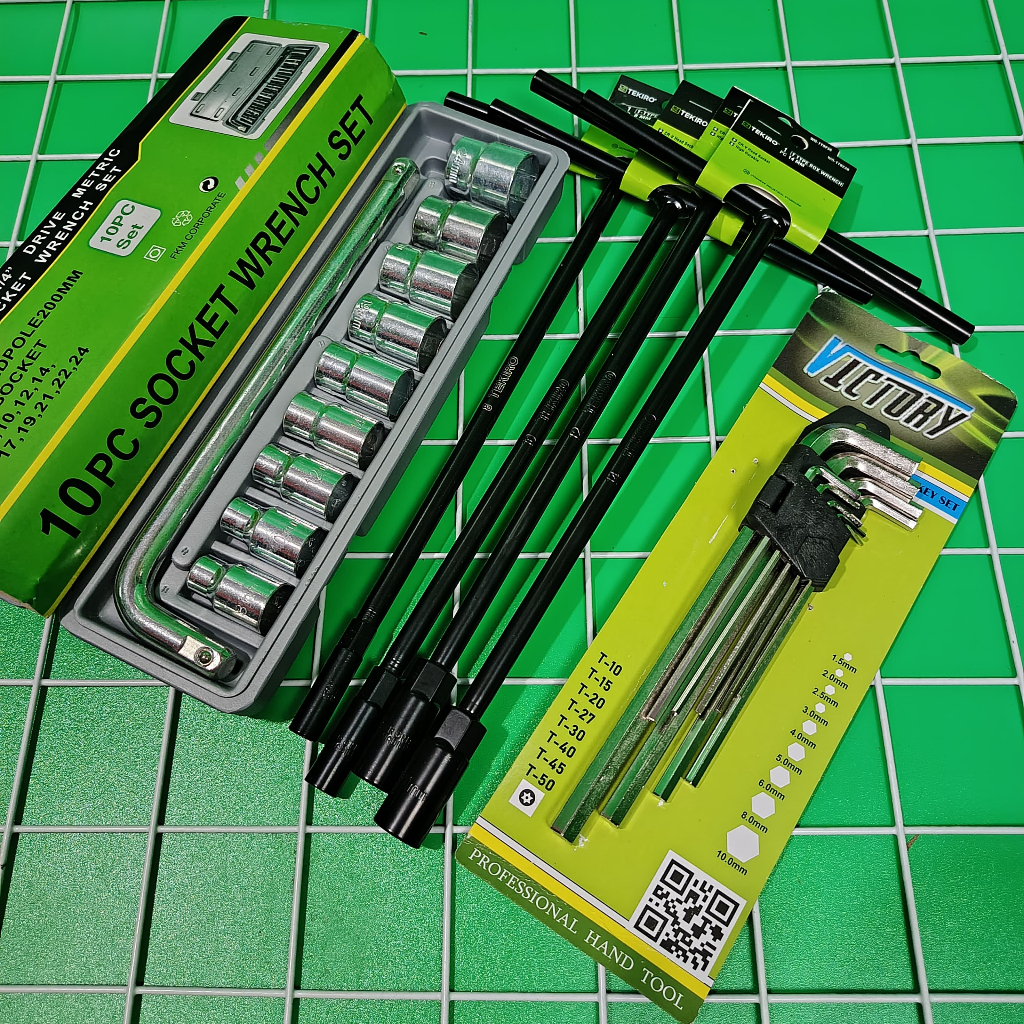 Jual TEKIRO Paket Kunci Sok T 8-10-12-14mm / Shock Sock Set 10 Pcs 8 ...