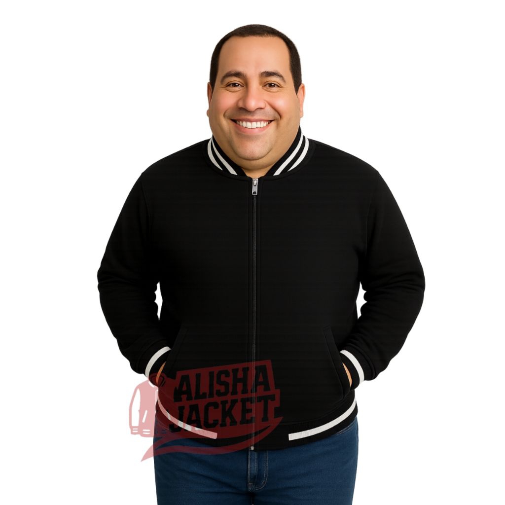 Jual Jaket Varsity Hitam Jumbo Polos Resleting Pria Wanita Jacket ...