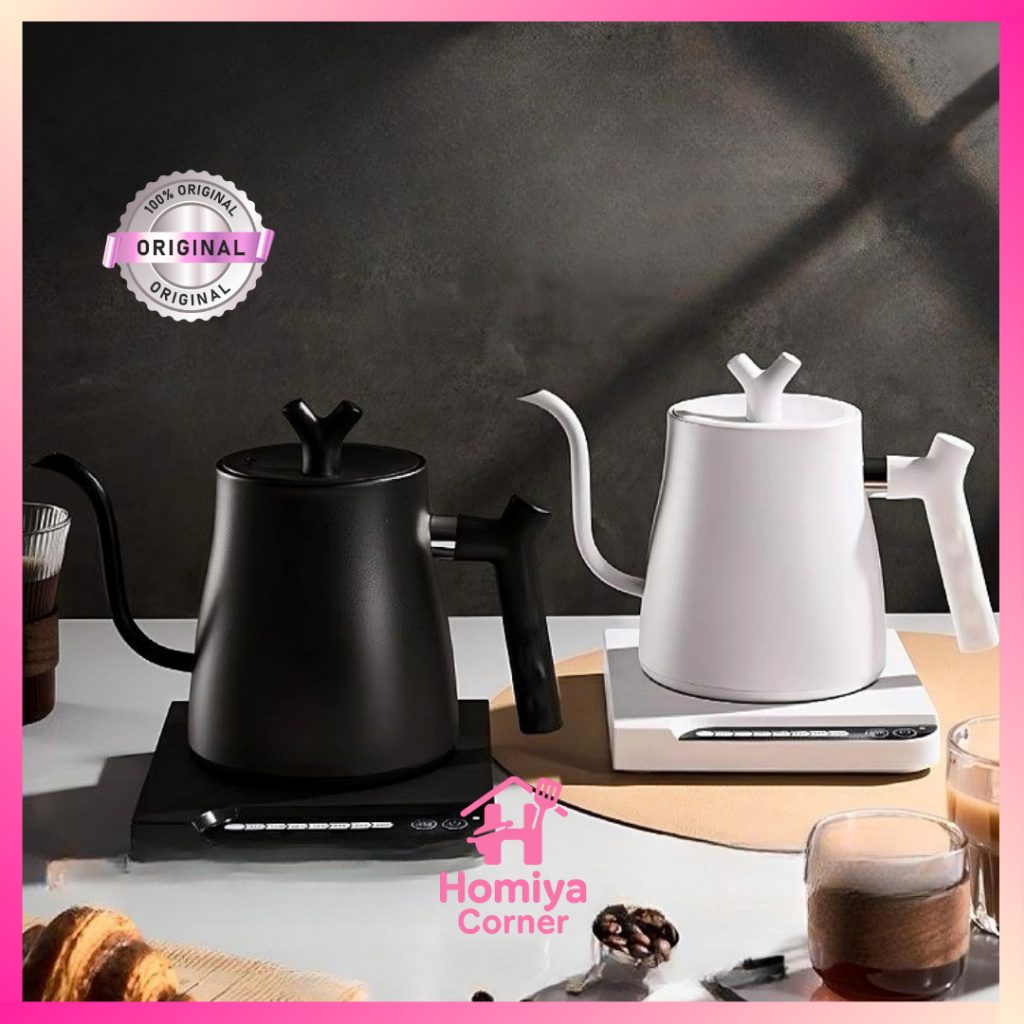 Jual Homiya Corner - Teko Listrik Kopi Pemanas Air Leher Angsa 1000W 1L Hitam & Putih HR-462 ...