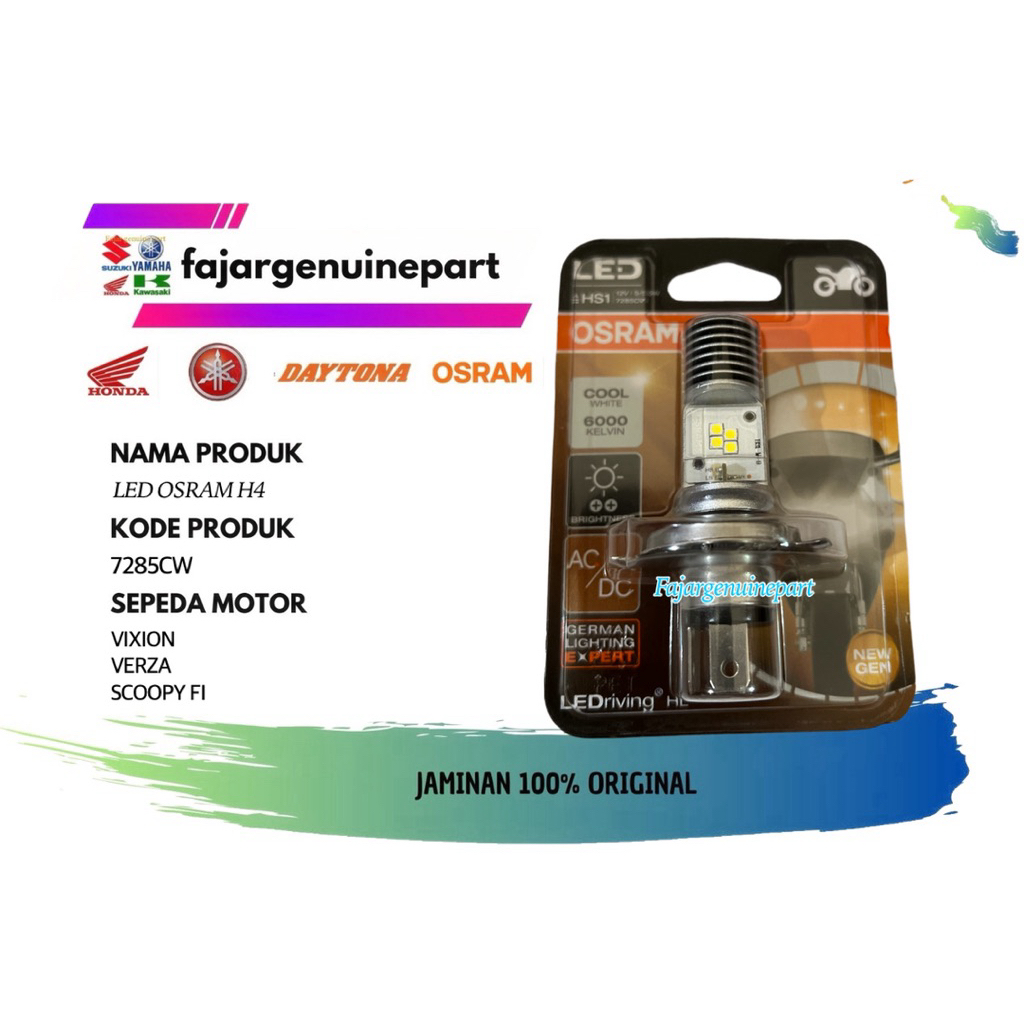 Jual Lampu led osram vixion verza scoopy kaki 3 sistem AC DC warna ...