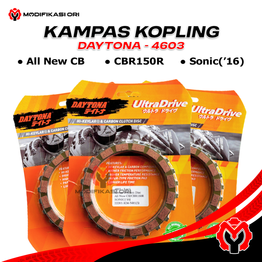 Jual Kampas Kopling Kevlar Daytona ALL NEW CB150R CBR150R SONIC 150 4603 - Kanvas UltraDrive ...