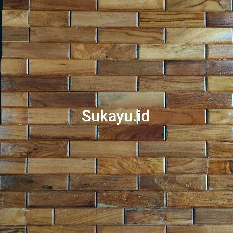 Jual SUKAYU PAKET 1 m2 WOOD WALL PANEL 3D || WALL PANEL || PANEL ...