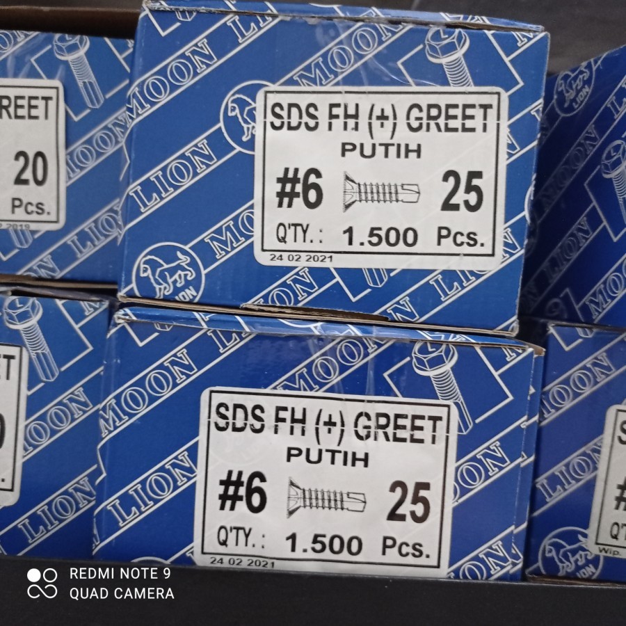 Jual x100pcs #6x1'' Sekrup GRC SDS #6x25 kalsiboard Calci Screw ...