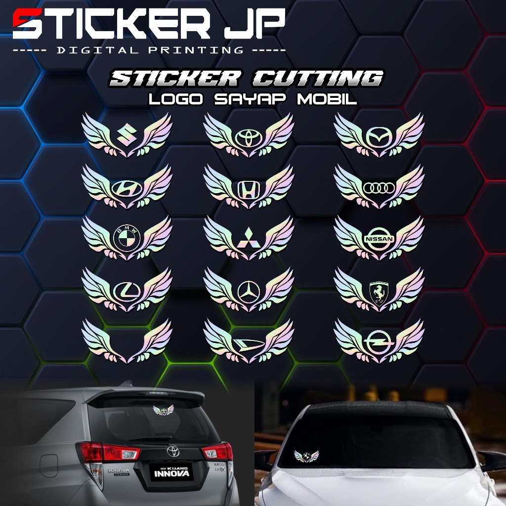 Jual Cutting Sticker Logo Mobil Sayap Hologram untuk semua tipe Honda ...