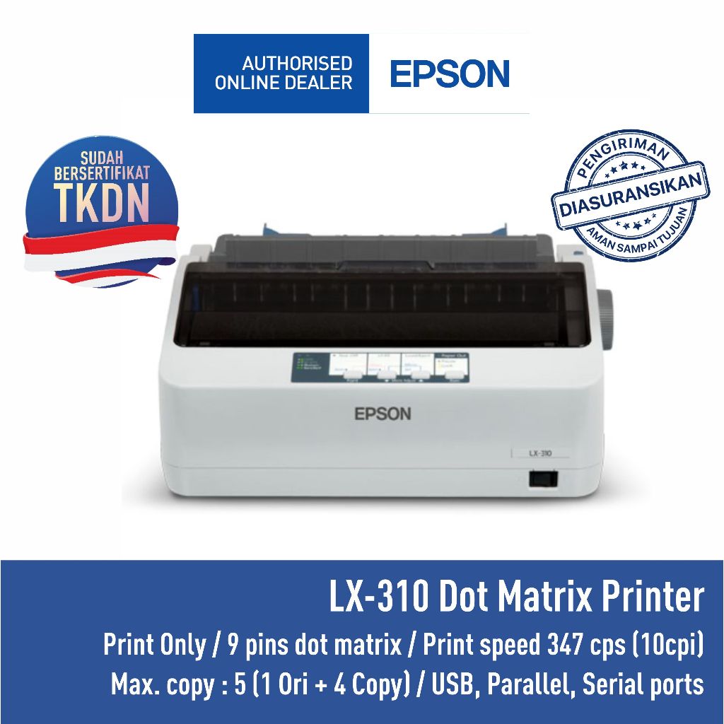 Jual Printer EPSON LX310 EPSON LX-310 LX 310 Printer Dot Matrix Garansi ...