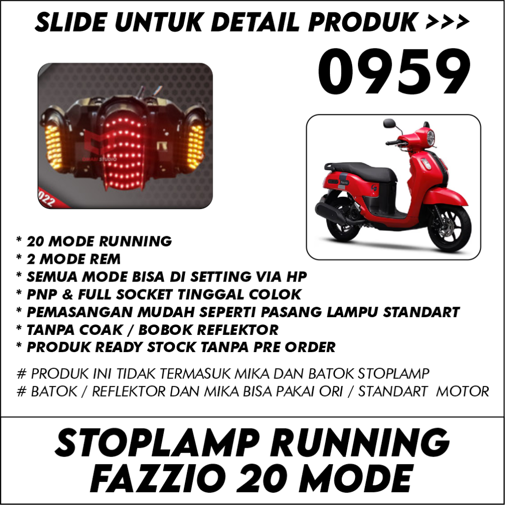 Jual STOPLAMP RUNNING 20 MODE FAZZIO BISA DI SETTING VIA APLIKASI FULL ...