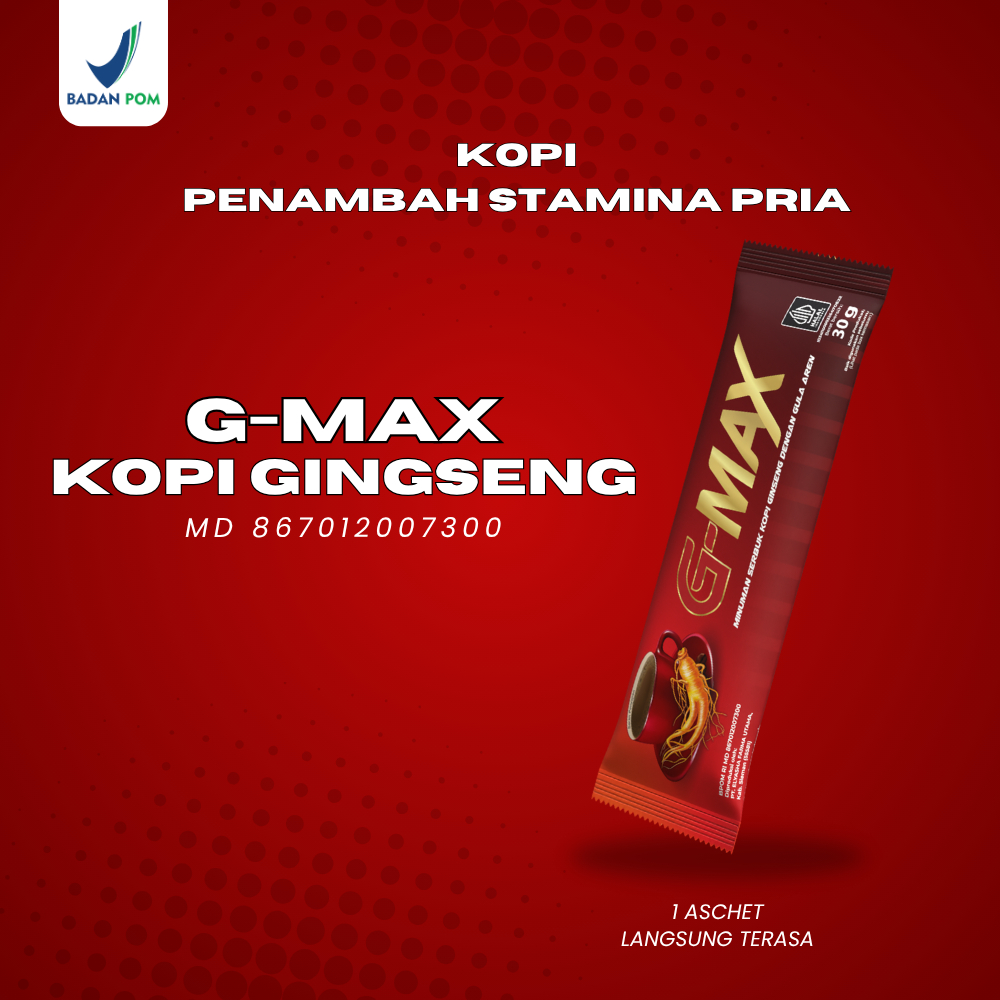 Jual G-MAX KOPI STAMINA PRIA KUAT TAHAN LAMA GINGSENG ASLI RASA GULA AREN (1 SACHET) | Shopee ...