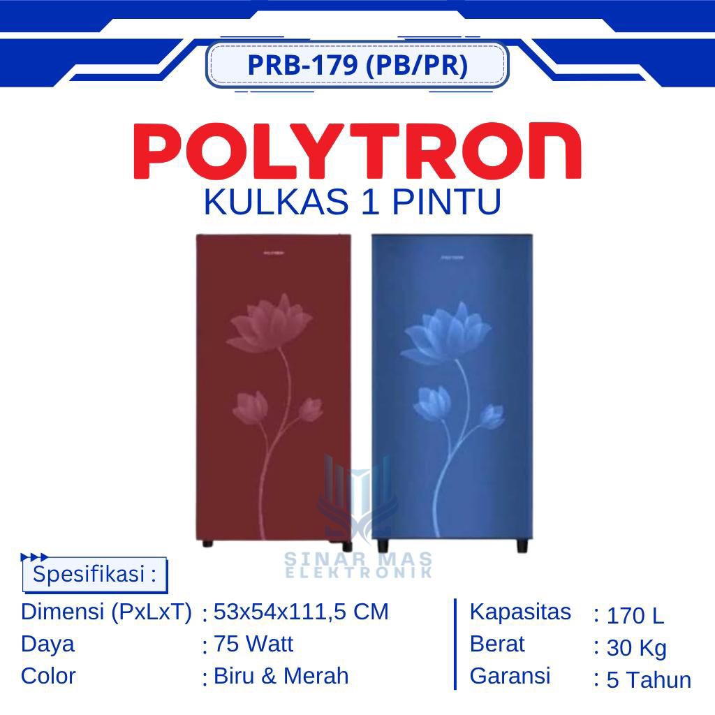 Jual POLYTRON - KULKAS 1 PINTU PRB-179 (PB/PR) KAPASITAS 170LITER ...