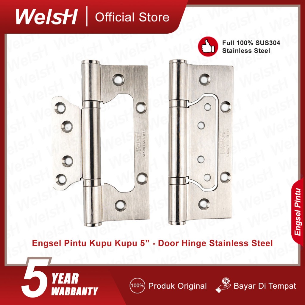 Jual WELSH Engsel Pintu Tanpa Coak Stainless 5 Inci / Engsel Jendela ...